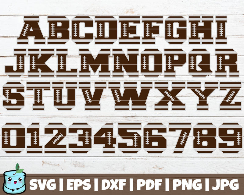 Football Alphabet And Numbers - So Fontsy