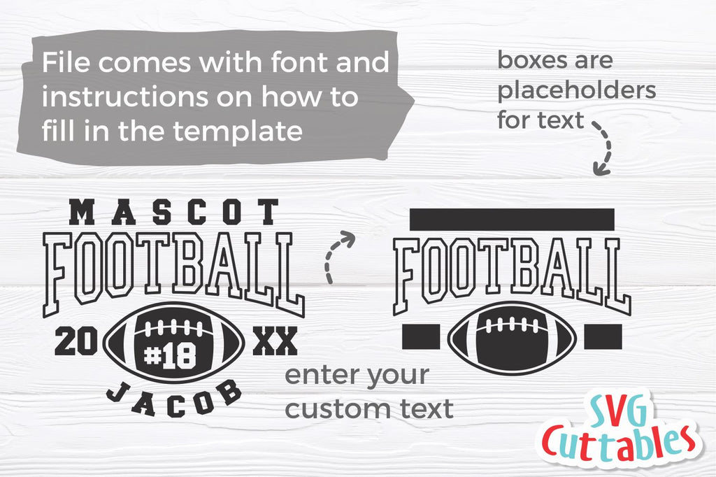 Football Cut File - Football Template 0052 - svg - eps - dxf - Footbal ...