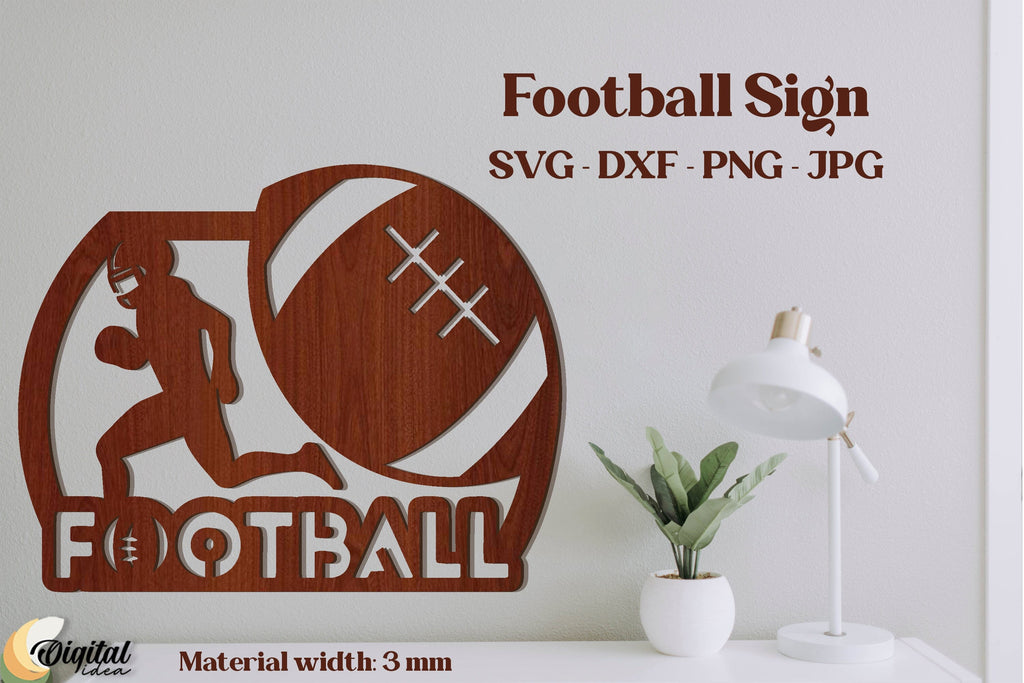 Football Design Laser Cut. Football Laser Cut. Wooden Decorations Laser ...