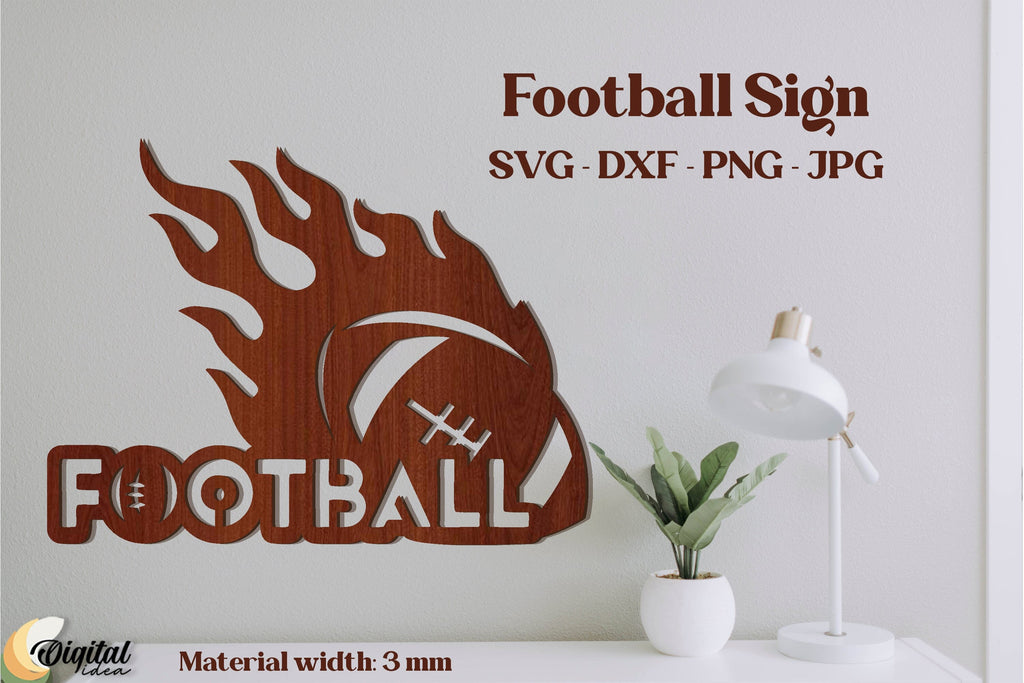 Football Design Laser Cut. Football Laser Cut. Wooden Decorations Laser ...