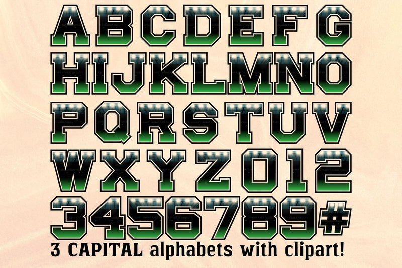 Football Doodle Letters PNG - So Fontsy