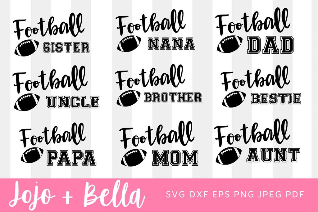 Football Family SVG Bundle, Football Mom Svg, Cut File, Football Fan ...