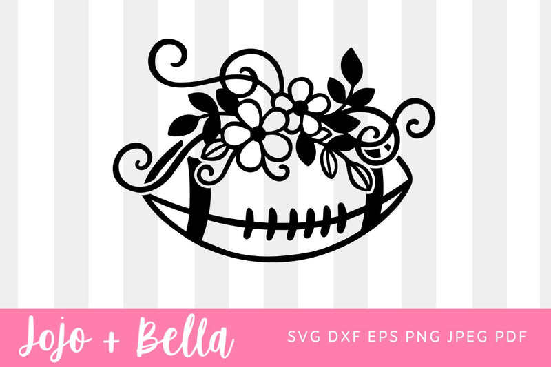 Football Flowers SVG, Floral Football, Football mom, Girls football ...