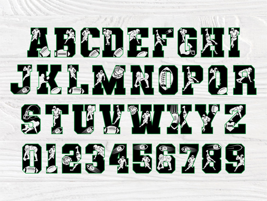 Football font SVG, Football Letter Svg Cut Files - So Fontsy