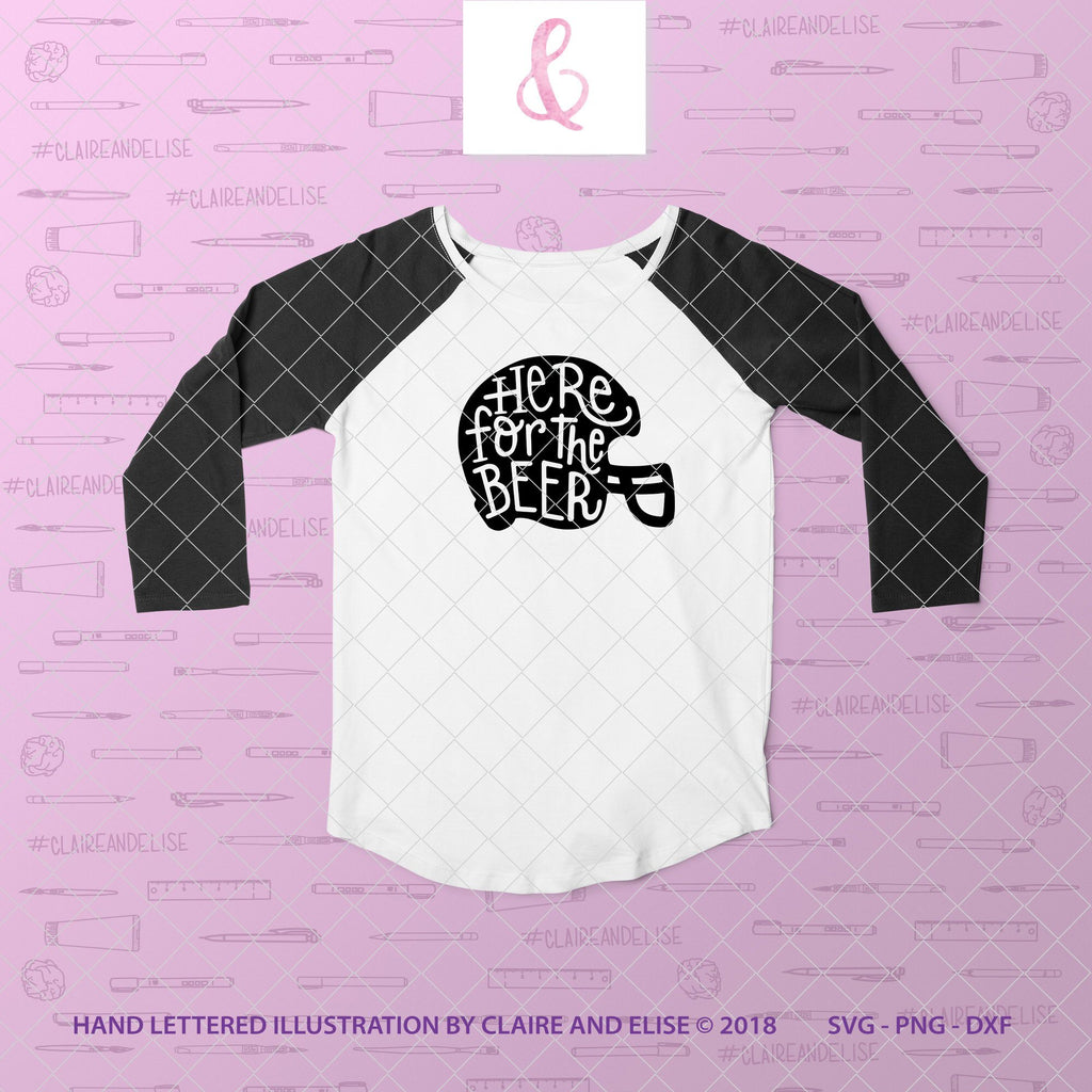 Football Helmet - Here For The Beer - SVG PNG DXF CUT FILE - So Fontsy