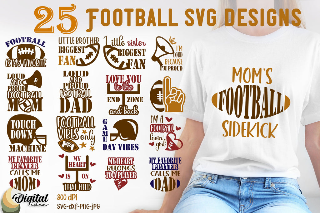 Football Laser Cut Bundle. American Football Laser Cut SVG - So Fontsy