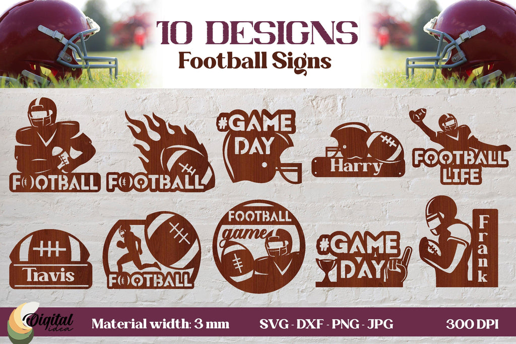 Football Laser Cut Bundle. American Football Laser Cut svg - So Fontsy