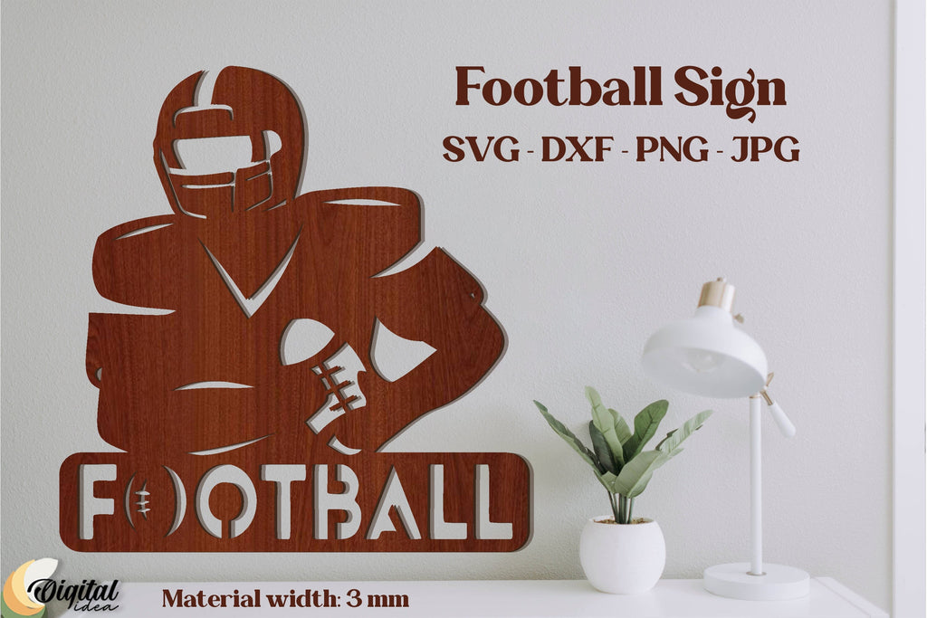 Football Laser Cut. Wooden Decorations Laser Cut. Football Design Laser ...