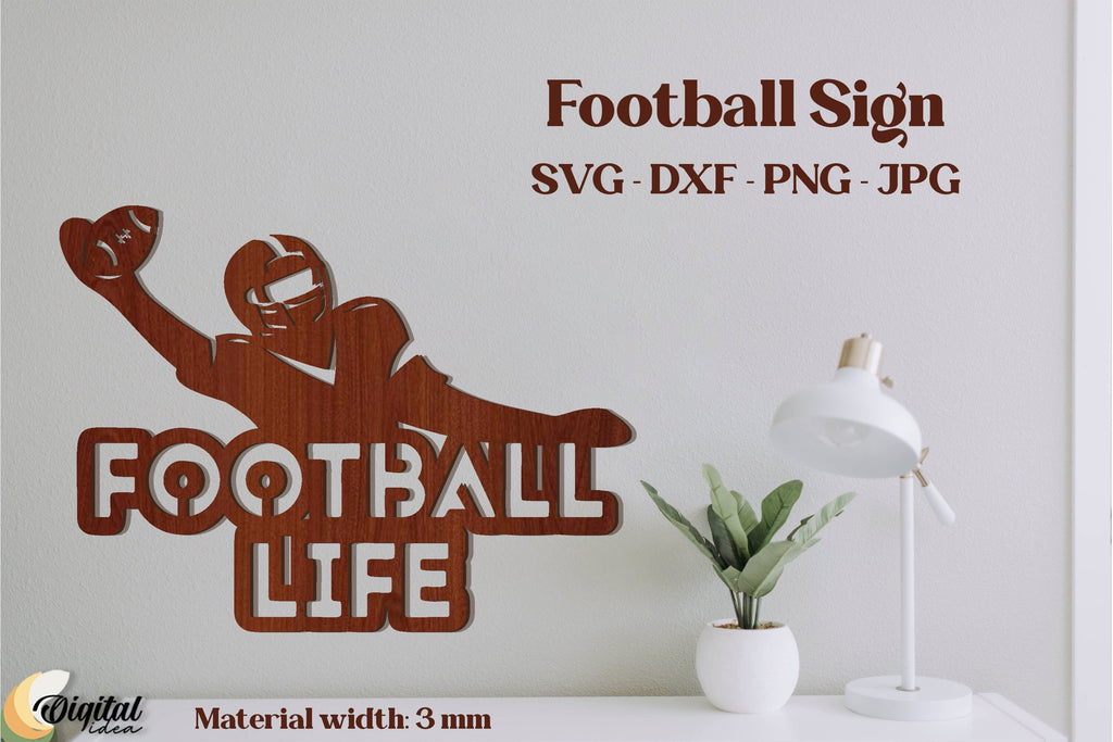 Football Laser Cut. Wooden Decorations Laser Cut. Football Design Laser ...