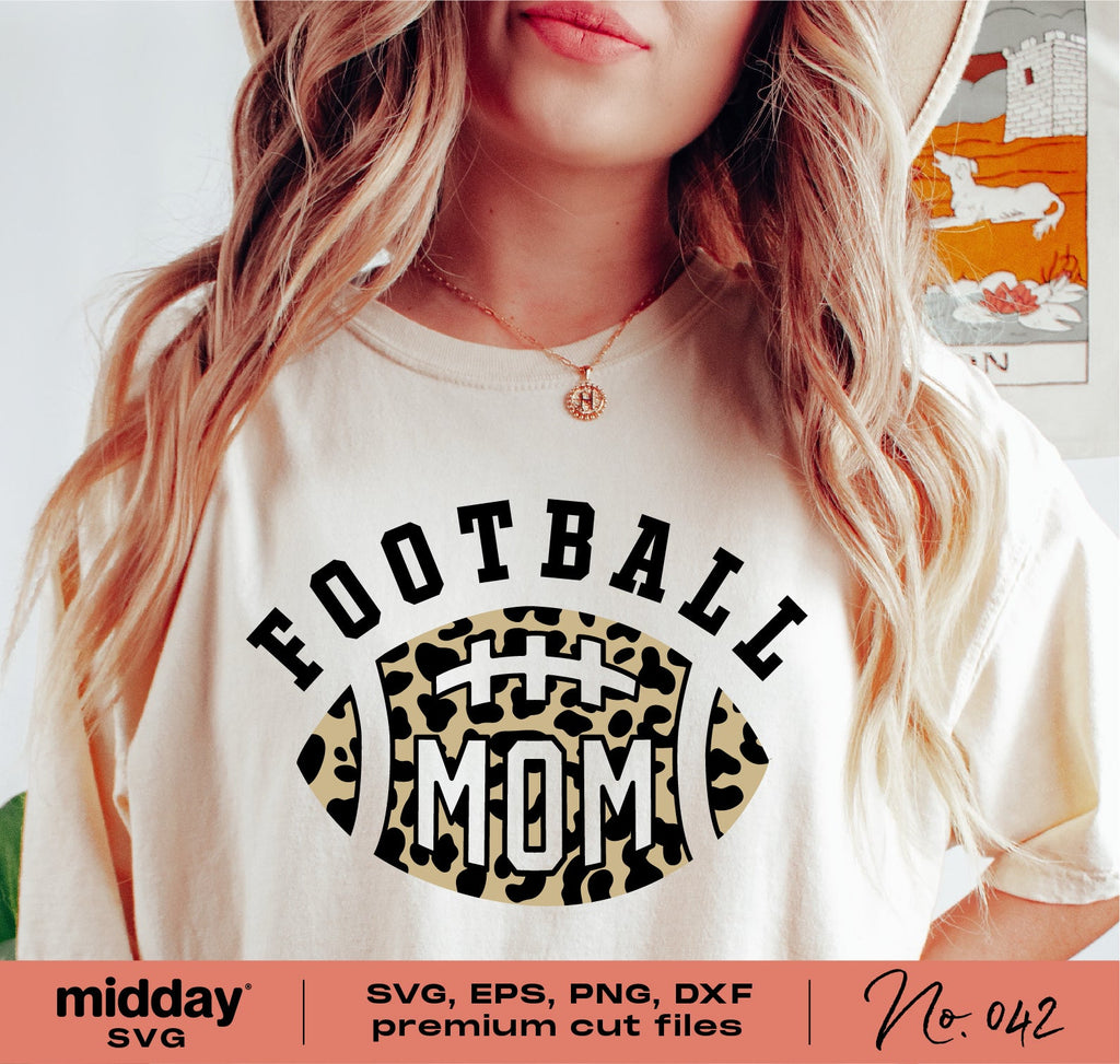 Football Mom Leopard Print Svg, Png Dxf Eps, Football Mama Cut File ...