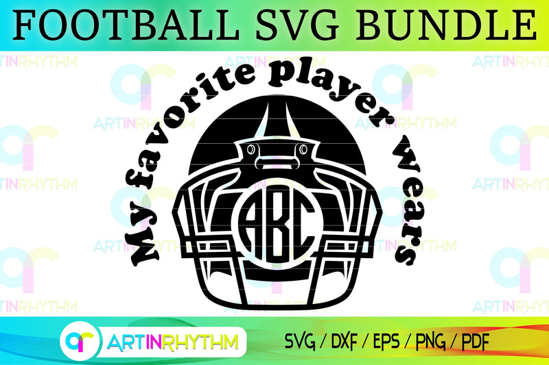 Football monogram frame svg - So Fontsy