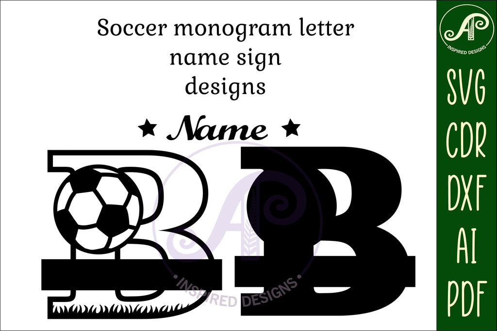 Football or Soccer Monogram B Letter - So Fontsy