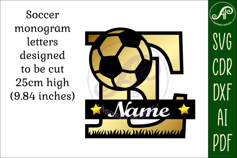 Football or Soccer Monogram E Letter - So Fontsy