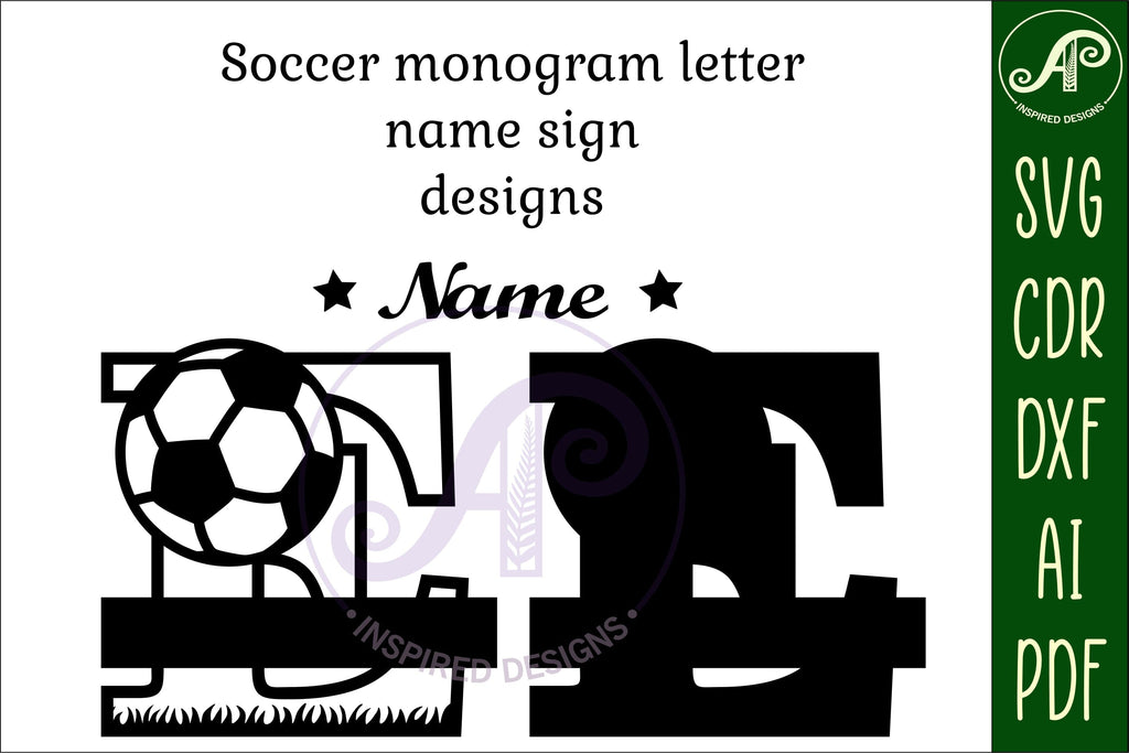 Football or Soccer Monogram E Letter - So Fontsy