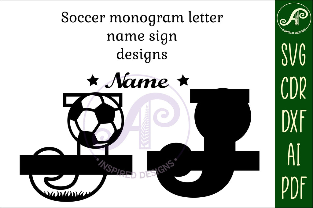 Football or Soccer Monogram J Letter - So Fontsy