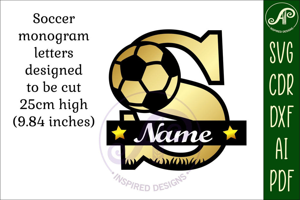 Football or Soccer Monogram S Letter - So Fontsy