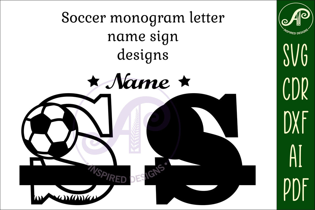 Football or Soccer Monogram S Letter - So Fontsy