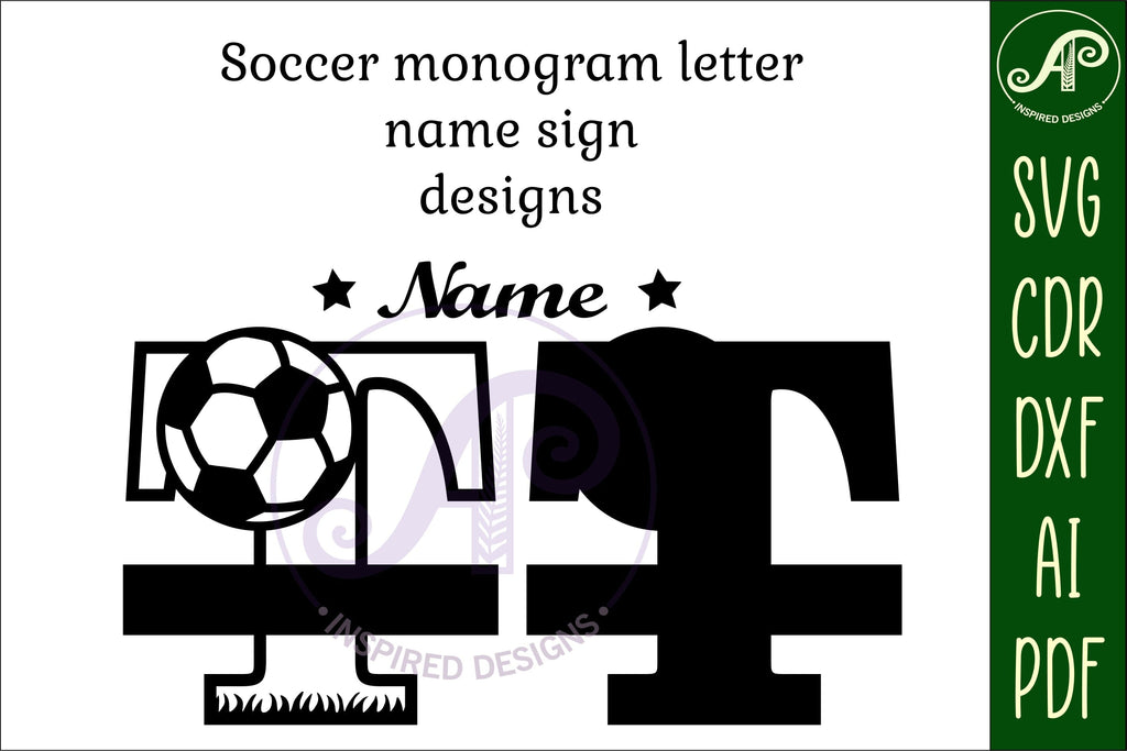 Football or Soccer Monogram T Letter - So Fontsy