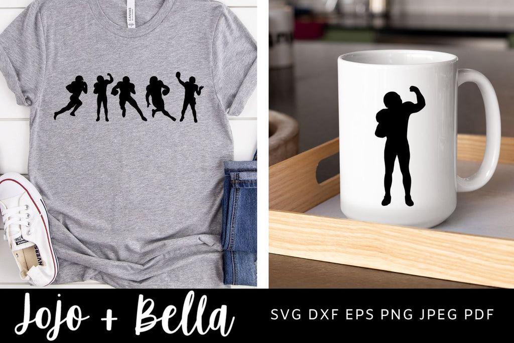 Football Player SVG Bundle, Football Player Silhouette Svg, Football ...