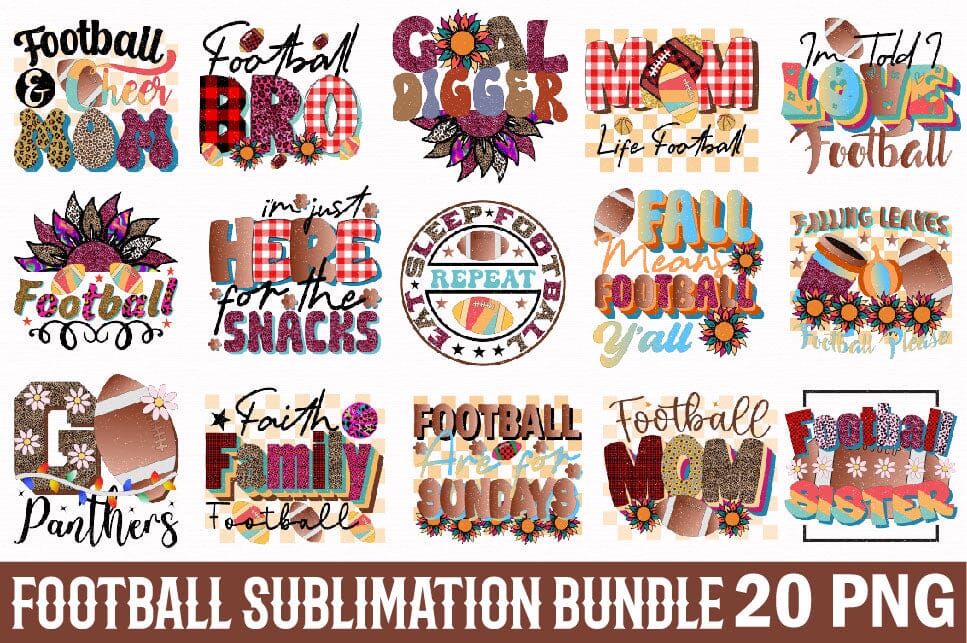 Football Sublimation Design Bundle - So Fontsy