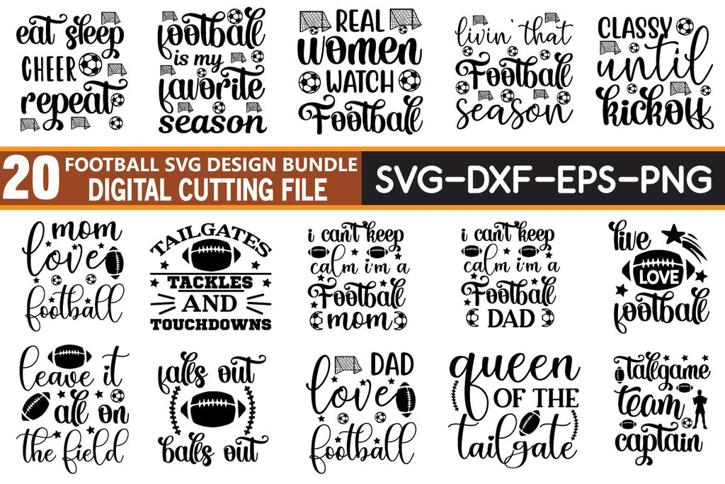 football svg bundle cut file - So Fontsy