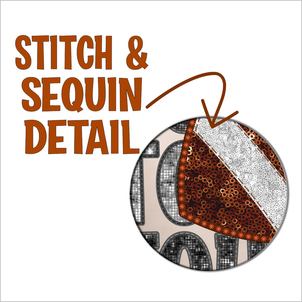 Football Touchdown Faux Sequin Embroidery PNG - So Fontsy