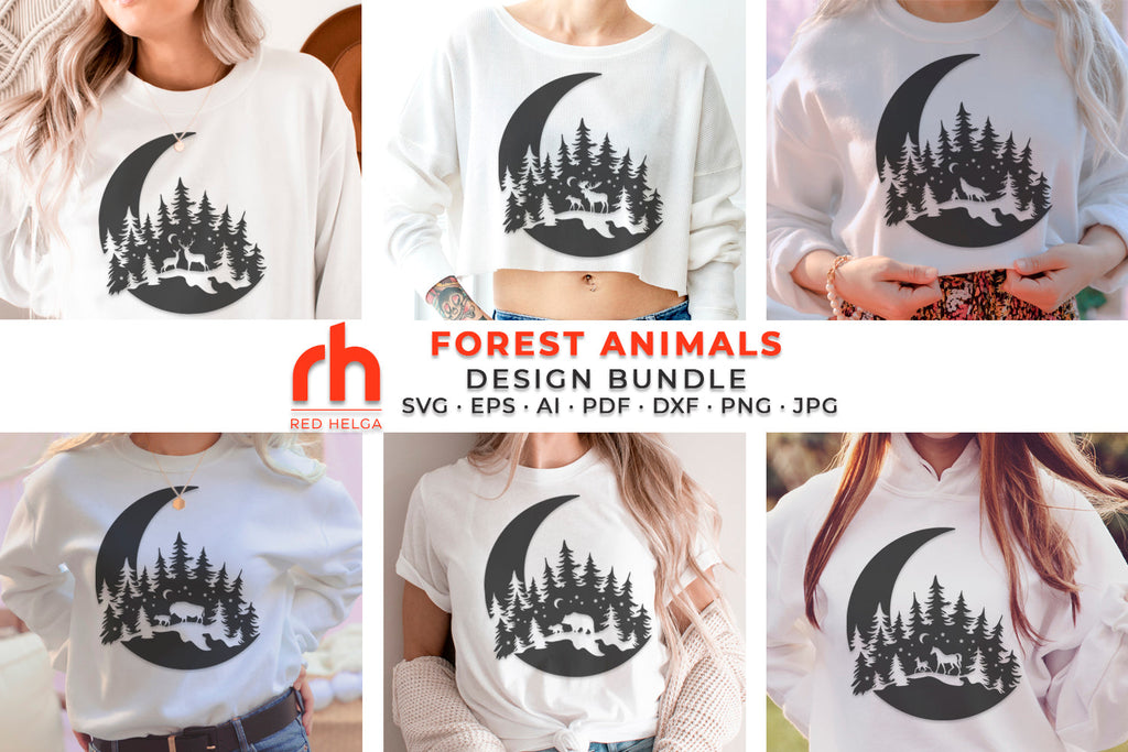 Forest Animals SVG Bundle - Woodland Scene Cut File - So Fontsy