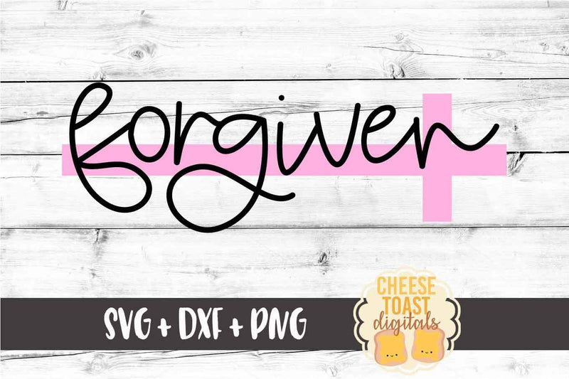Forgiven Cross - Easter SVG PNG DXF Cut Files - So Fontsy