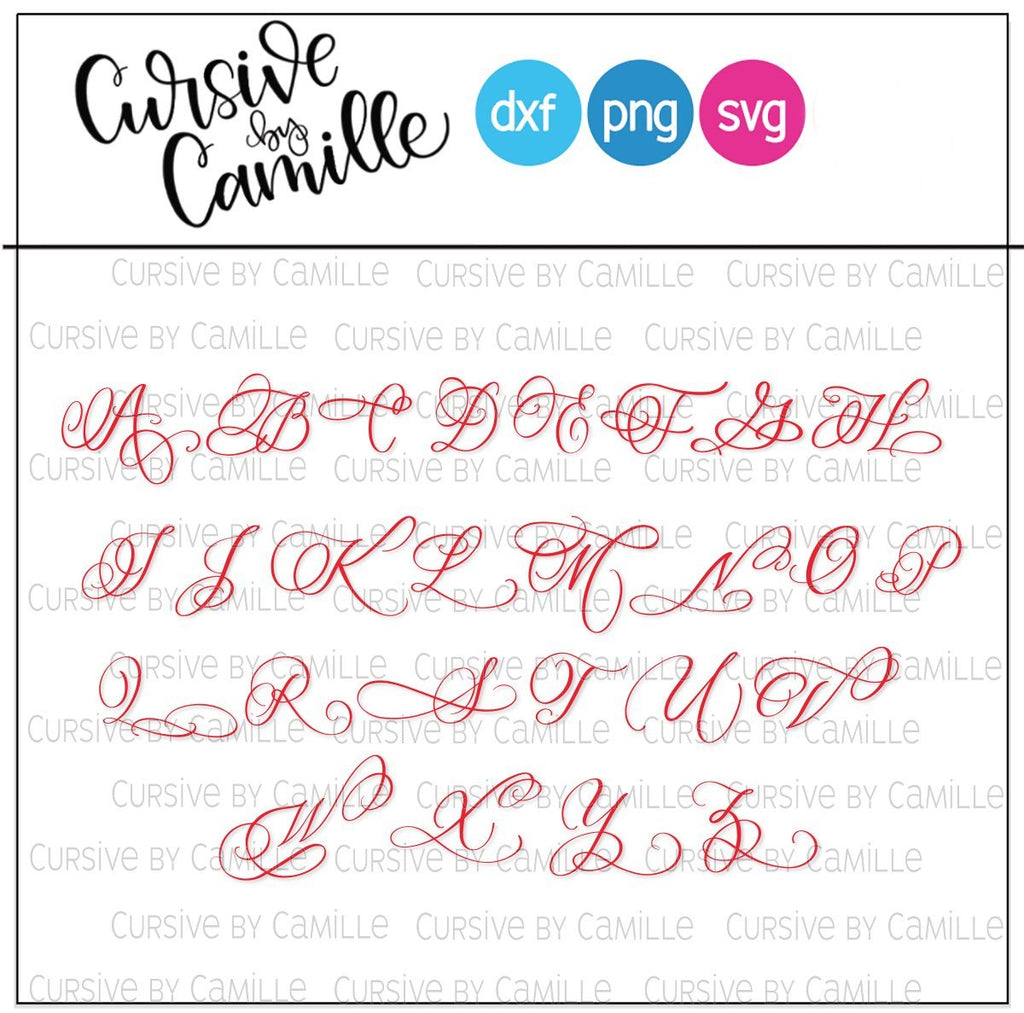 Formal Calligraphy Alphabet A thru Z Hand Lettered Cut File Limited ...
