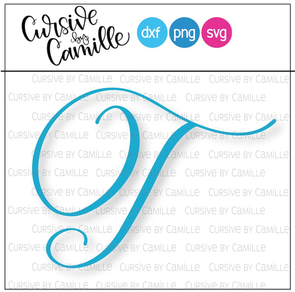 Formal Monogram T Hand Lettered Calligraphy Cut File - So Fontsy