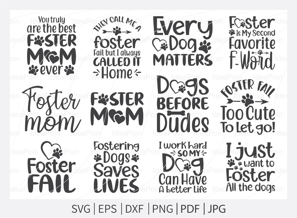 Foster Dog, Adopt svg, Foster Dog bundle, Pet svg, Dog svg, Dog Bandana ...