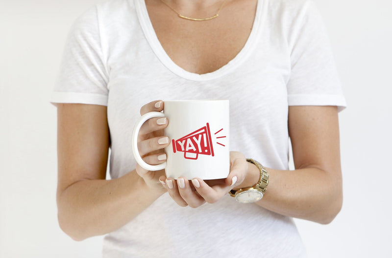 Four Megaphones Yay, Hooray, Rah Rah & Yeah Cut File - So Fontsy