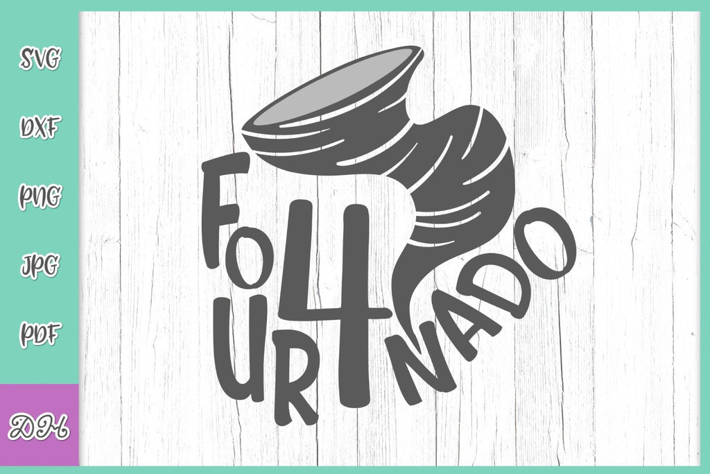 Fournado 4th Birthday Funny Sign - So Fontsy