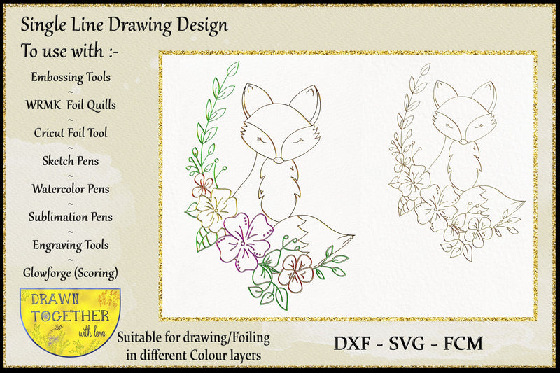 Fox 1 - Single line for Foil Quill and Digi Stamp. - So Fontsy