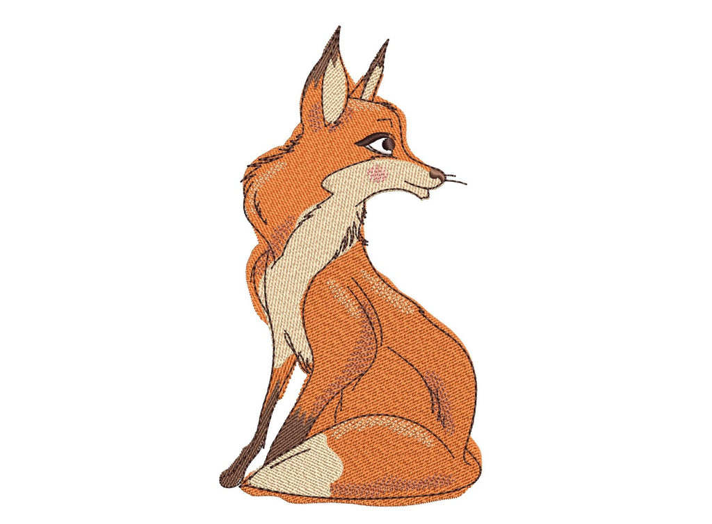 Fox Embroidery Design, 4 sizes, Instant Download - So Fontsy