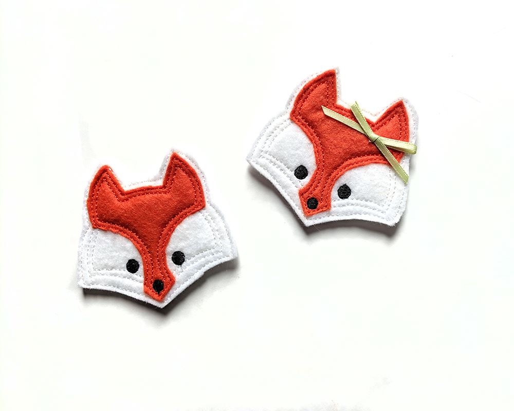 Fox Face Feltie Applique Embroidery - So Fontsy