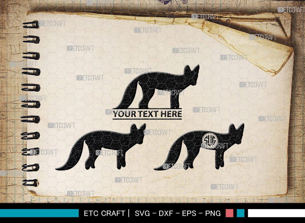Fox Monogram, Fox Silhouette, Fox SVG, Jackal Svg, Silver Fox Svg ...