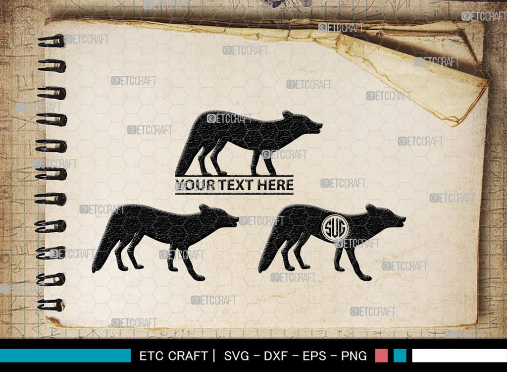 Fox Monogram, Fox Silhouette, Fox SVG, Jackal Svg, Silver Fox Svg ...
