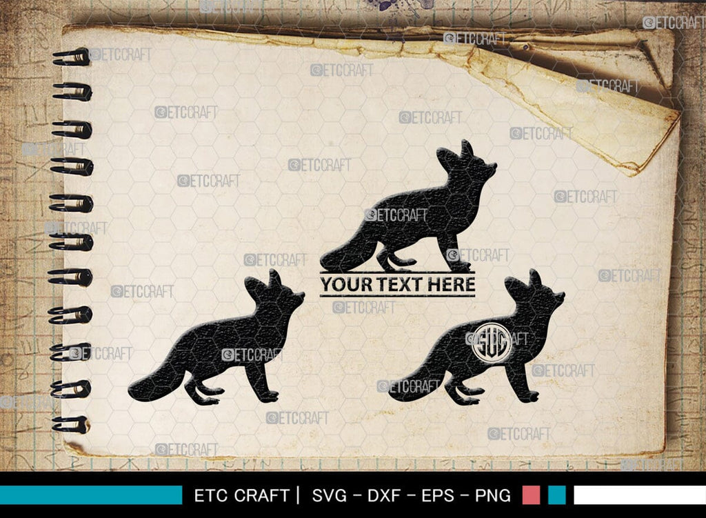 Fox Monogram, Fox Silhouette, Fox SVG, Jackal Svg, Silver Fox Svg ...