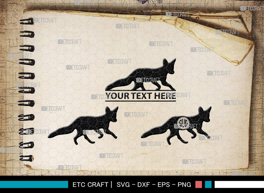 Fox Monogram, Fox Silhouette, Fox SVG, Jackal Svg, Silver Fox Svg ...