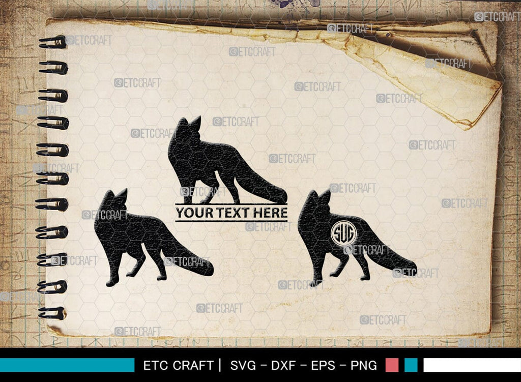 Fox Monogram, Fox Silhouette, Fox SVG, Jackal Svg, Silver Fox Svg ...