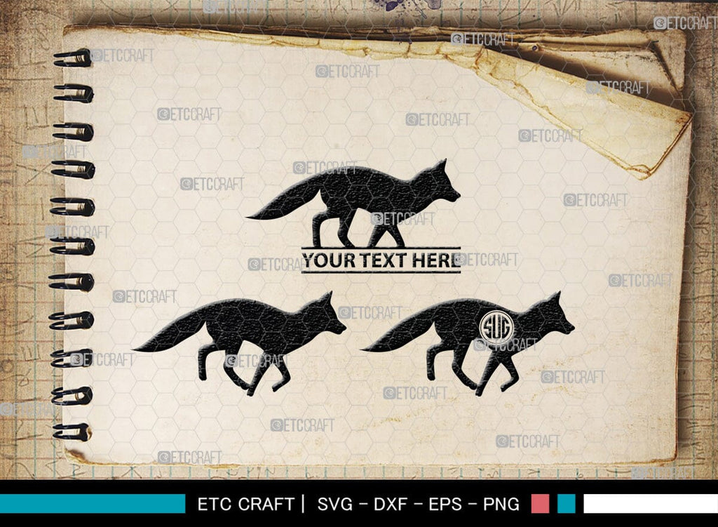 Fox Monogram, Fox Silhouette, Fox SVG, Jackal Svg, Silver Fox Svg, Wil ...