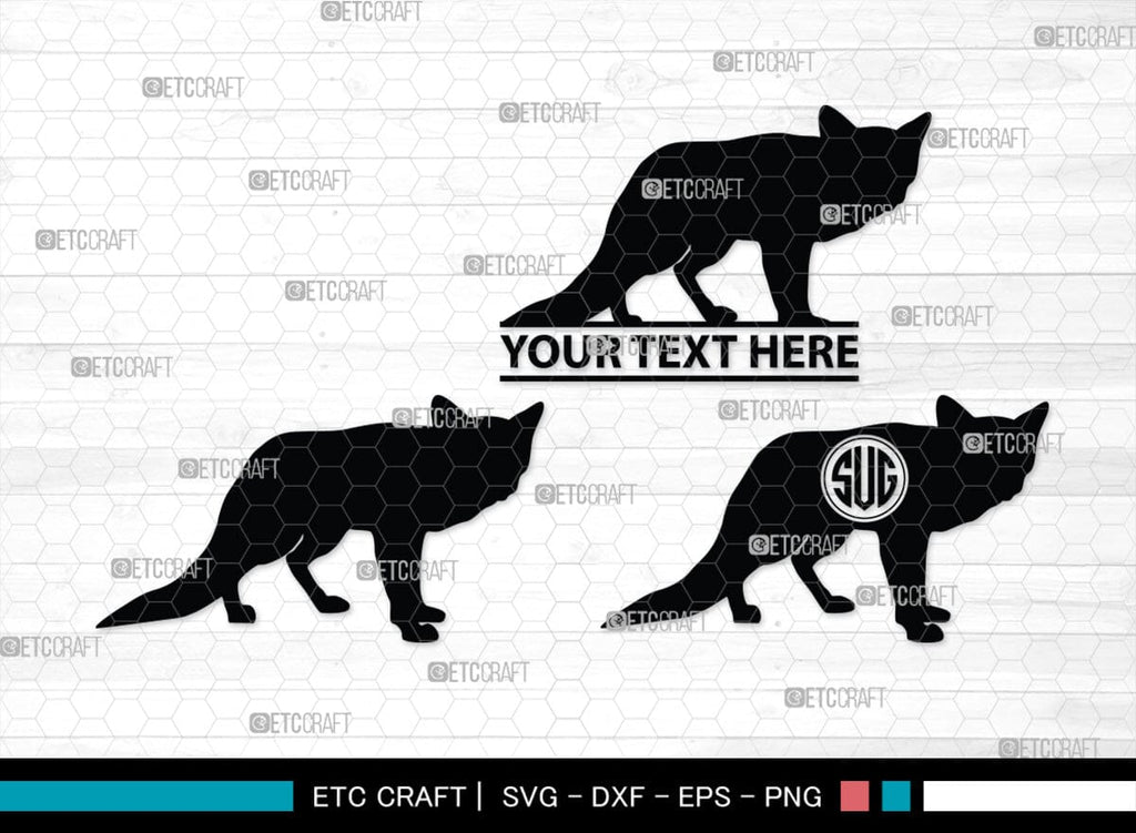 Fox Monogram, Fox Silhouette, Fox SVG, Jackal Svg, Silver Fox Svg ...