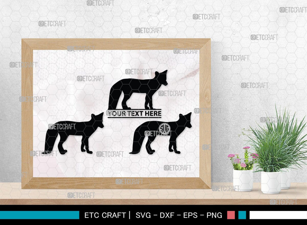 Fox Monogram, Fox Silhouette, Fox SVG, Jackal Svg, Silver Fox Svg ...