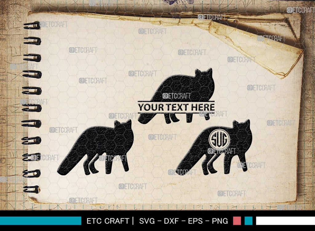 Fox Monogram, Fox Silhouette, Fox SVG, Jackal Svg, Silver Fox Svg ...