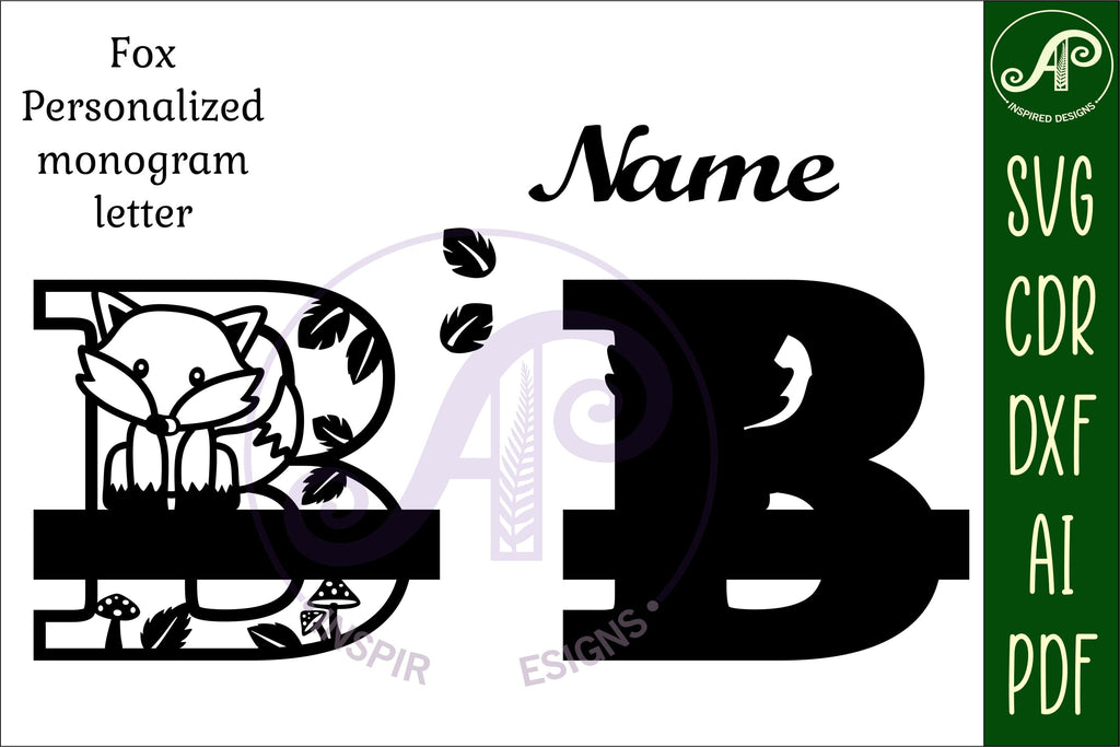 Fox Monogram Letter B SVG Cut File - So Fontsy