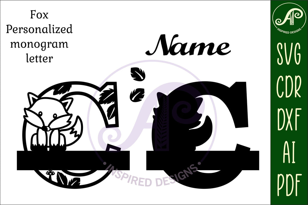Fox Monogram Letter C SVG Cut File - So Fontsy
