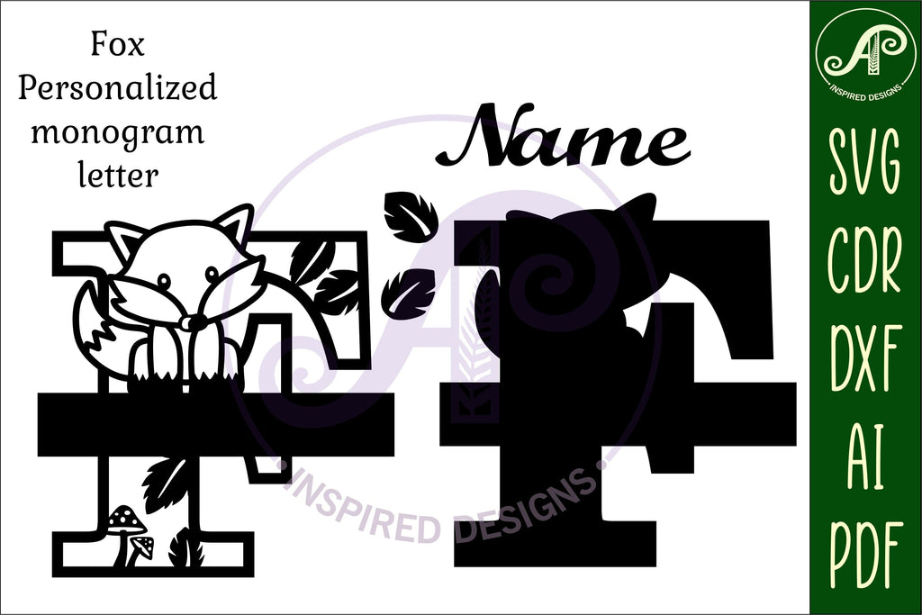 Fox Monogram Letter F SVG Cut File - So Fontsy