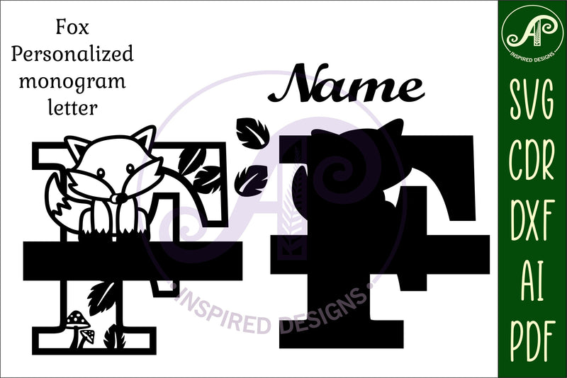 Fox Monogram Letter F SVG Cut File - So Fontsy