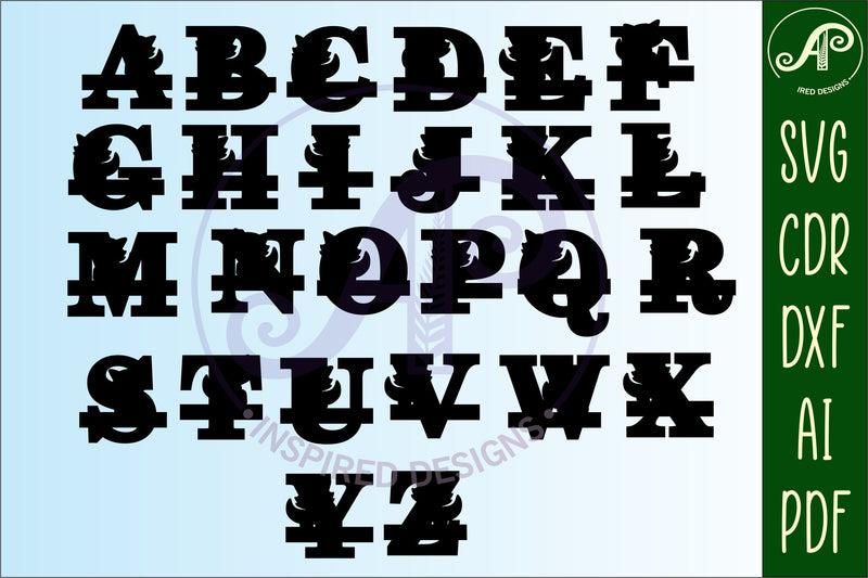 Fox monogram letter Name signs 3 layer design Bundle - So Fontsy
